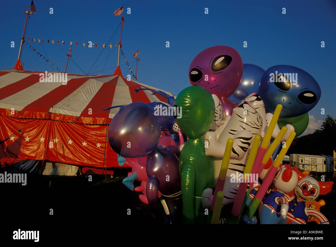 Bentley Bros. Brothers circus souvenir stand ballons alien face big top ...
