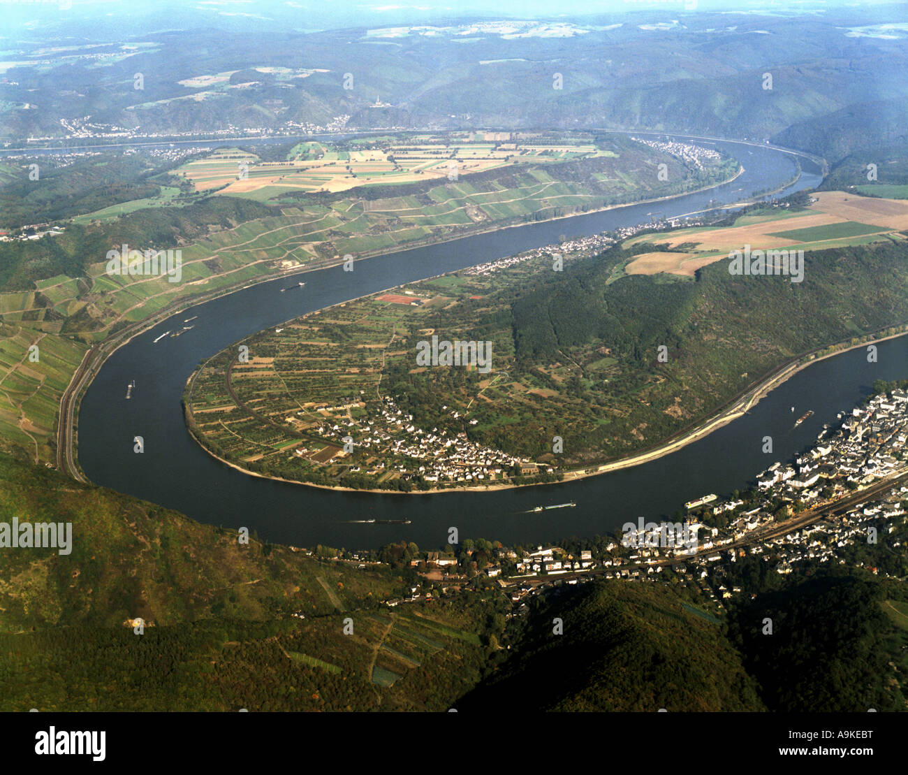 Rhine river at Boppard, Germany, Rhineland-Palatinate, Boppard Stock ...