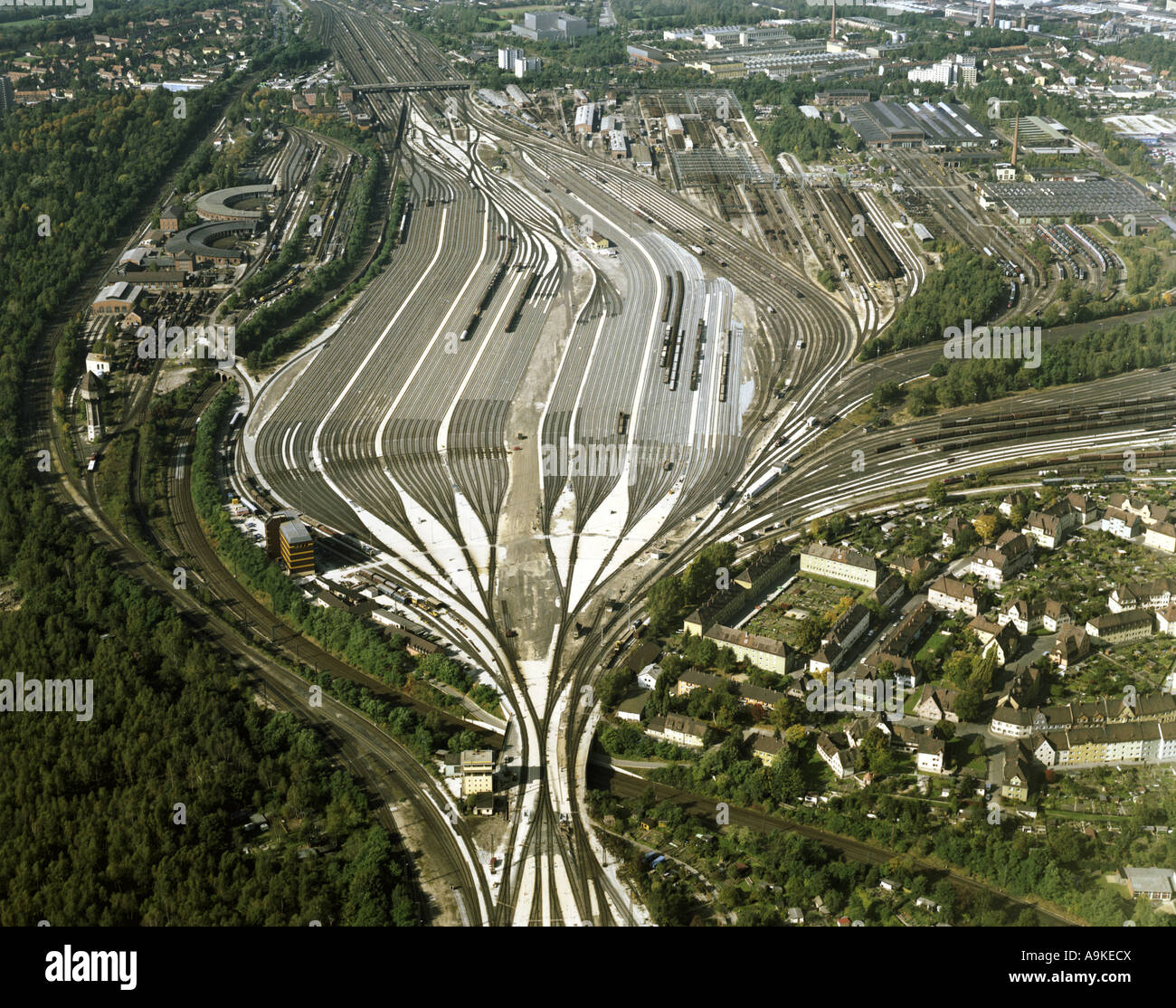 track field of the railroad shunting yard, Germany, Bavaria, Nuernberg ...