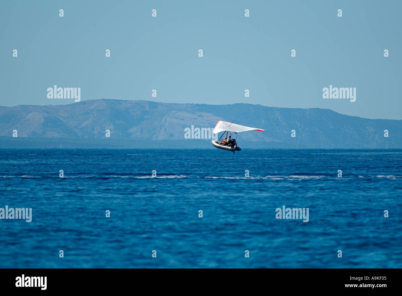 Microlight Boat Taking Off Stock Photo - Alamy