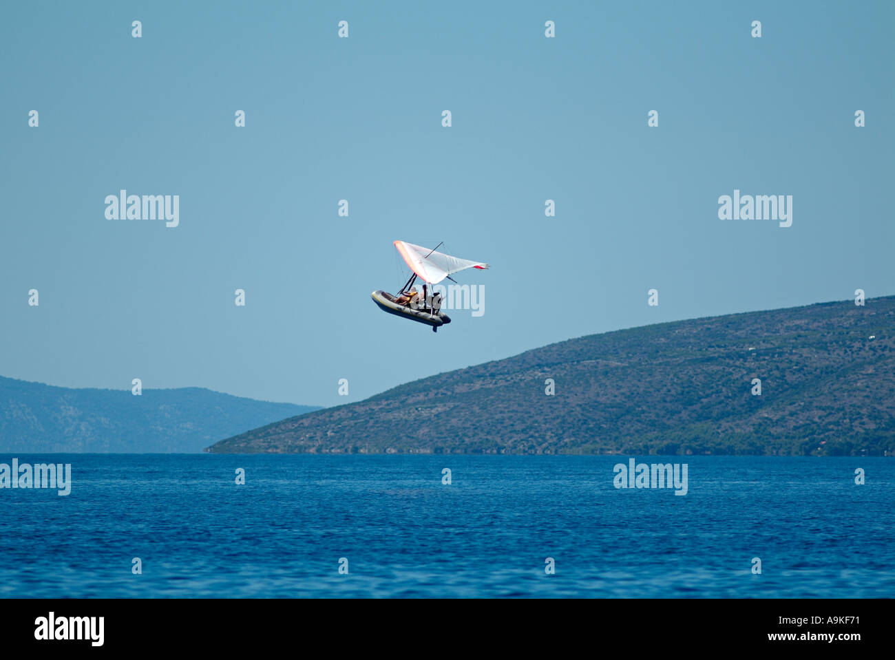Microlight Boat Taking Off Stock Photo - Alamy
