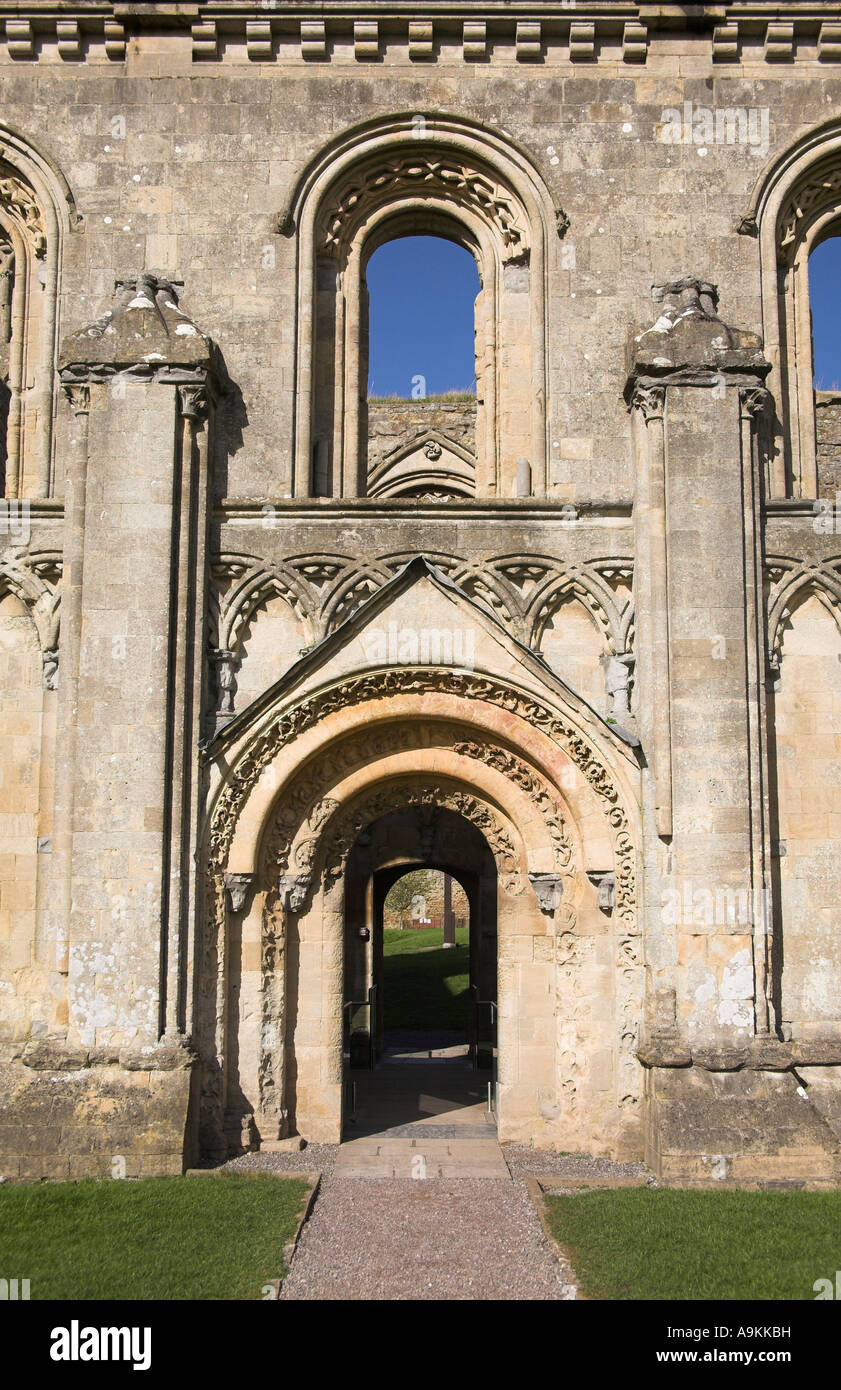 Glastonbury Abbey Somerset England ruined monastery church romanesque ...