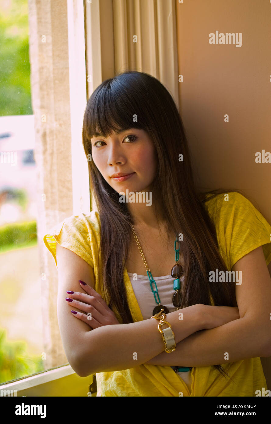 portrait in window light Stock Photo - Alamy