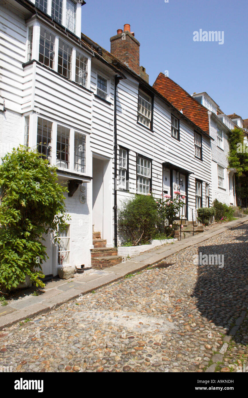 Traditional weatherboard houses, Rye, East Sussex, England Stock Photo ...