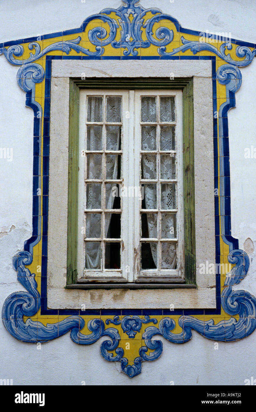 Portugal Cascais typical window Stock Photo - Alamy