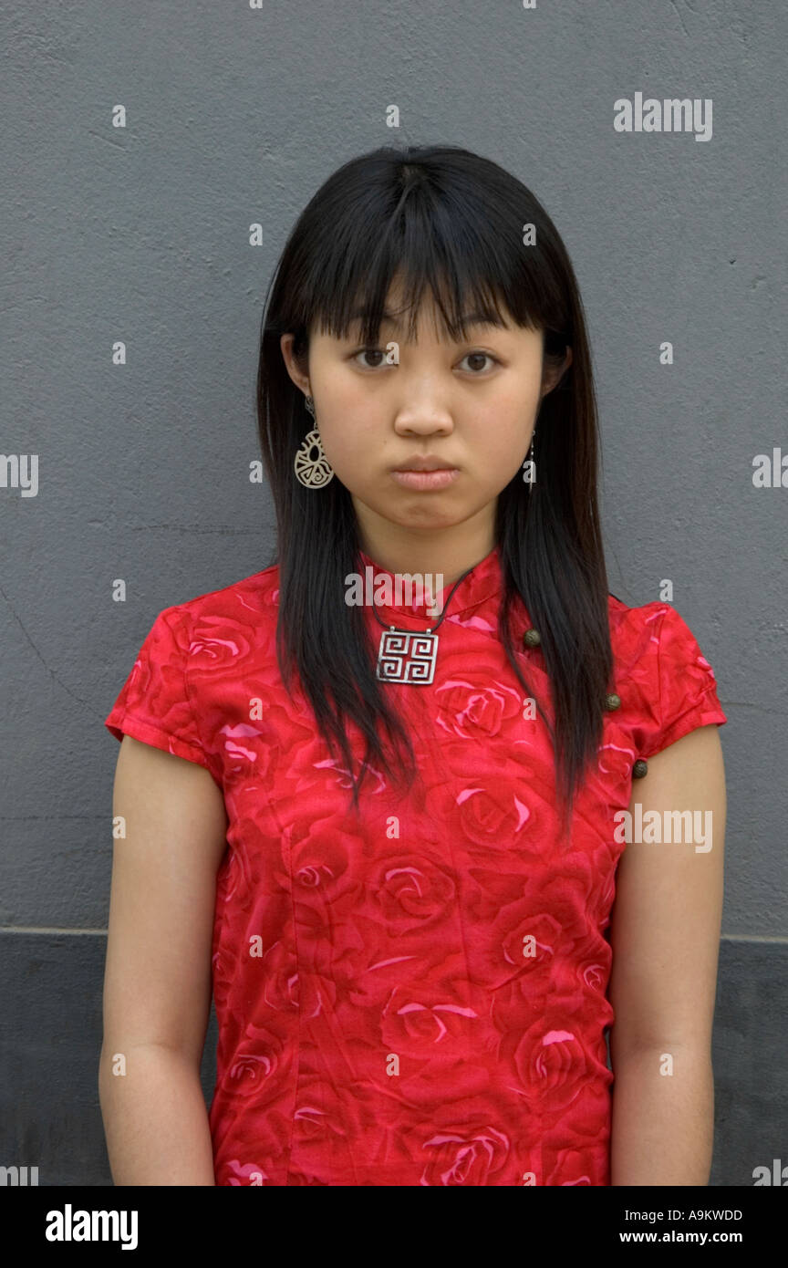 MODEL RELEASED PORTRAIT OF YOUNG CHINESE WOMAN WEARING TRADITIONAL ...