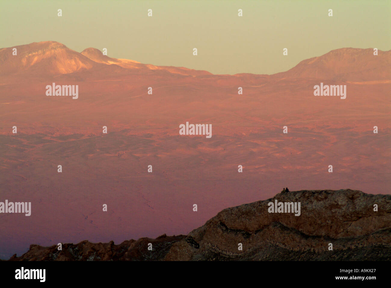 Sunset at the Valle de la Luna San Pedro de Atacama Chile Stock Photo ...