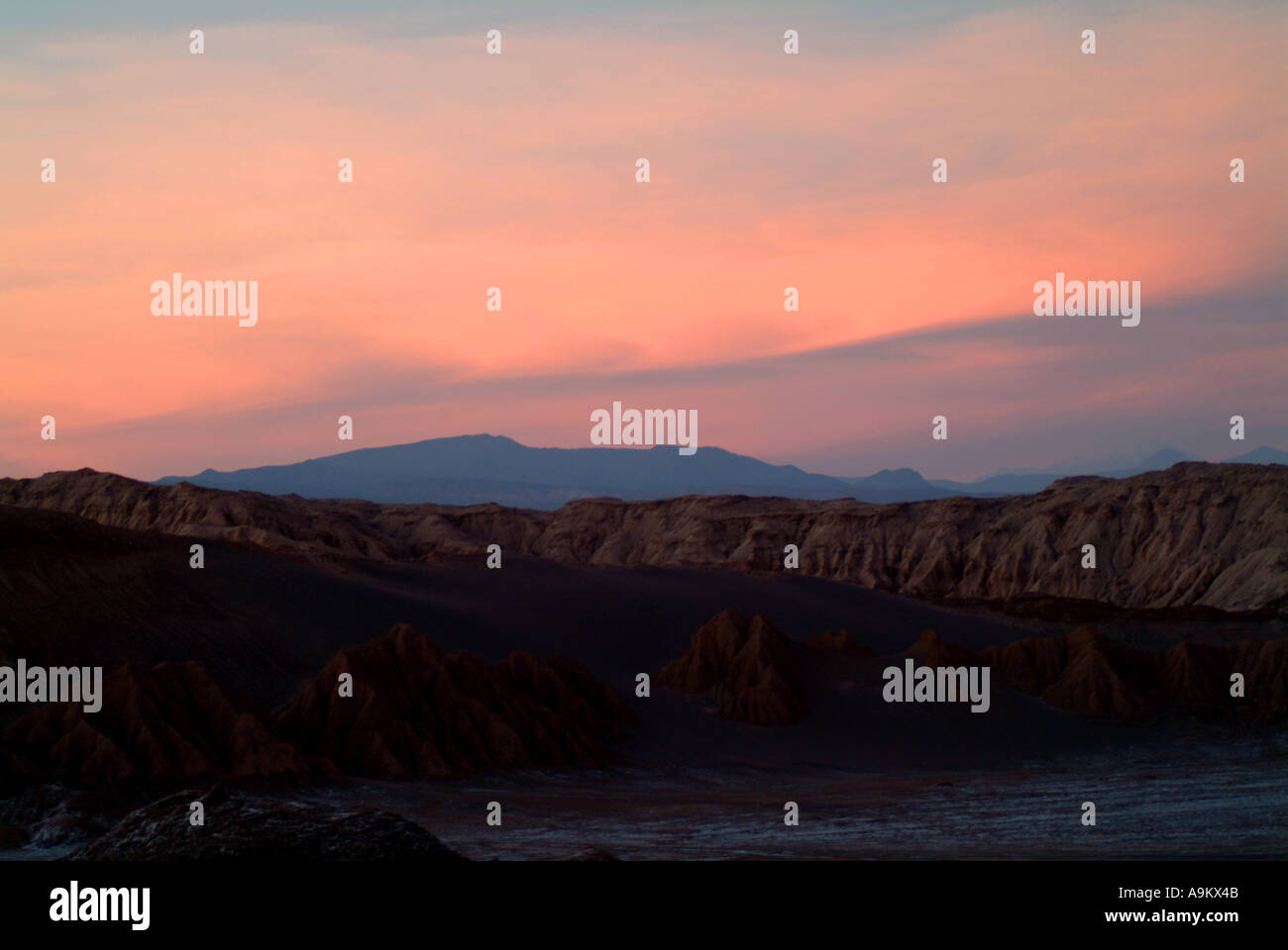 Sunset at the Valle de la Luna San Pedro de Atacama Chile Stock Photo ...