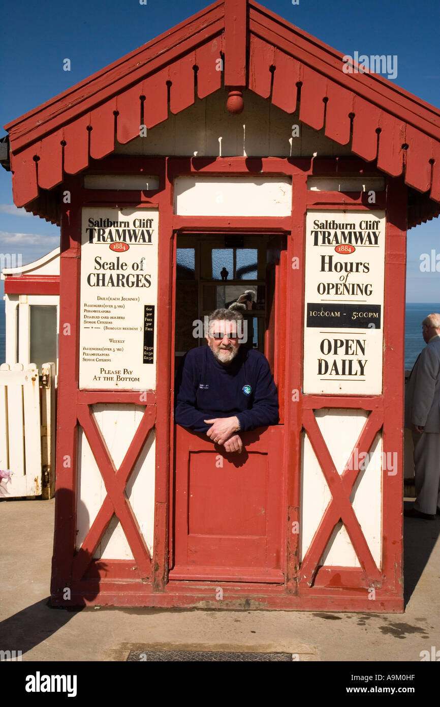 Brake Man and Top Kiosk Cliff Lift Saltburn Redcar and Cleveland Tees ...