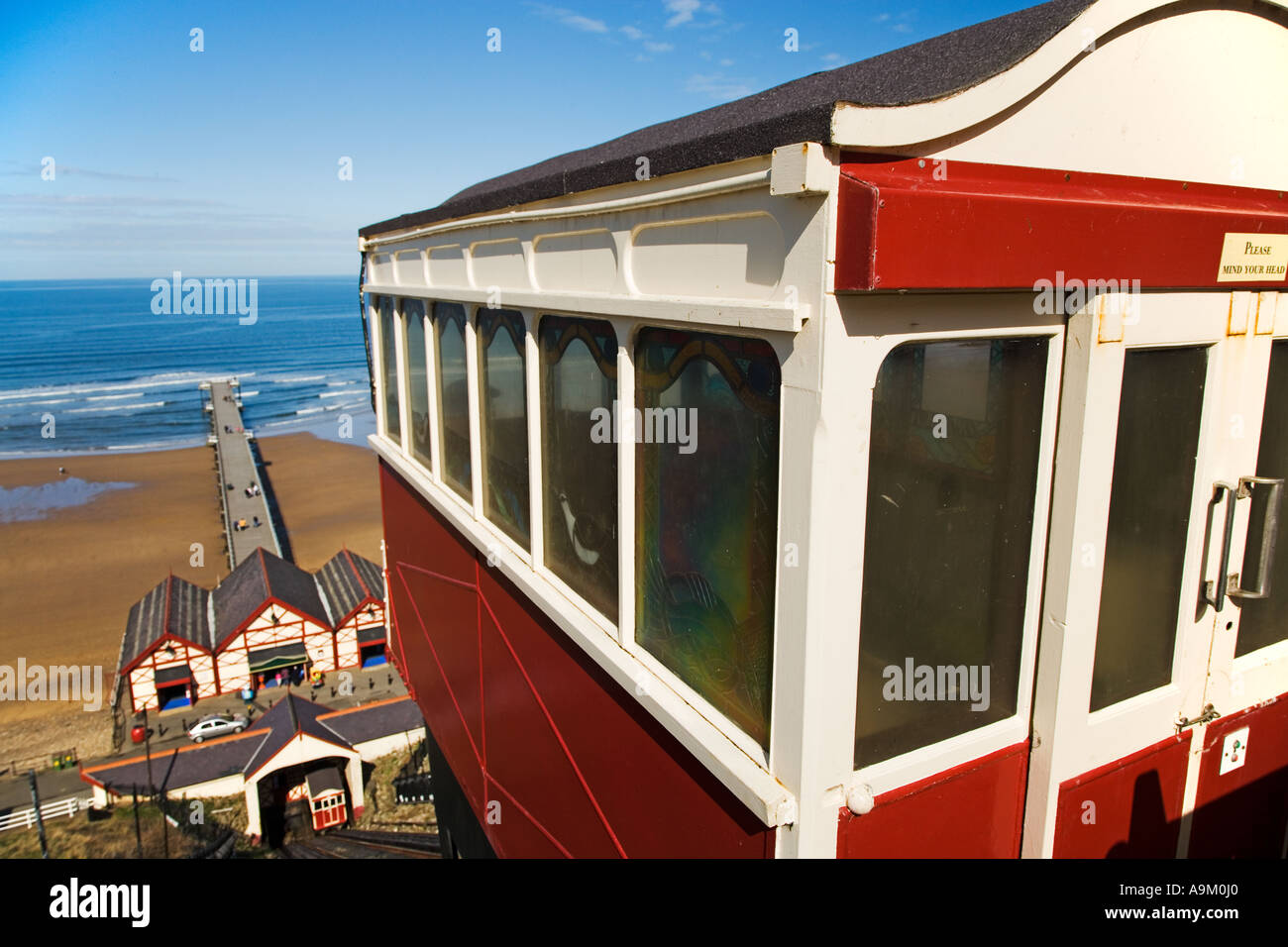 Pier and Water Balanced Cliff Lift Saltburn Redcar and Cleveland Tees ...