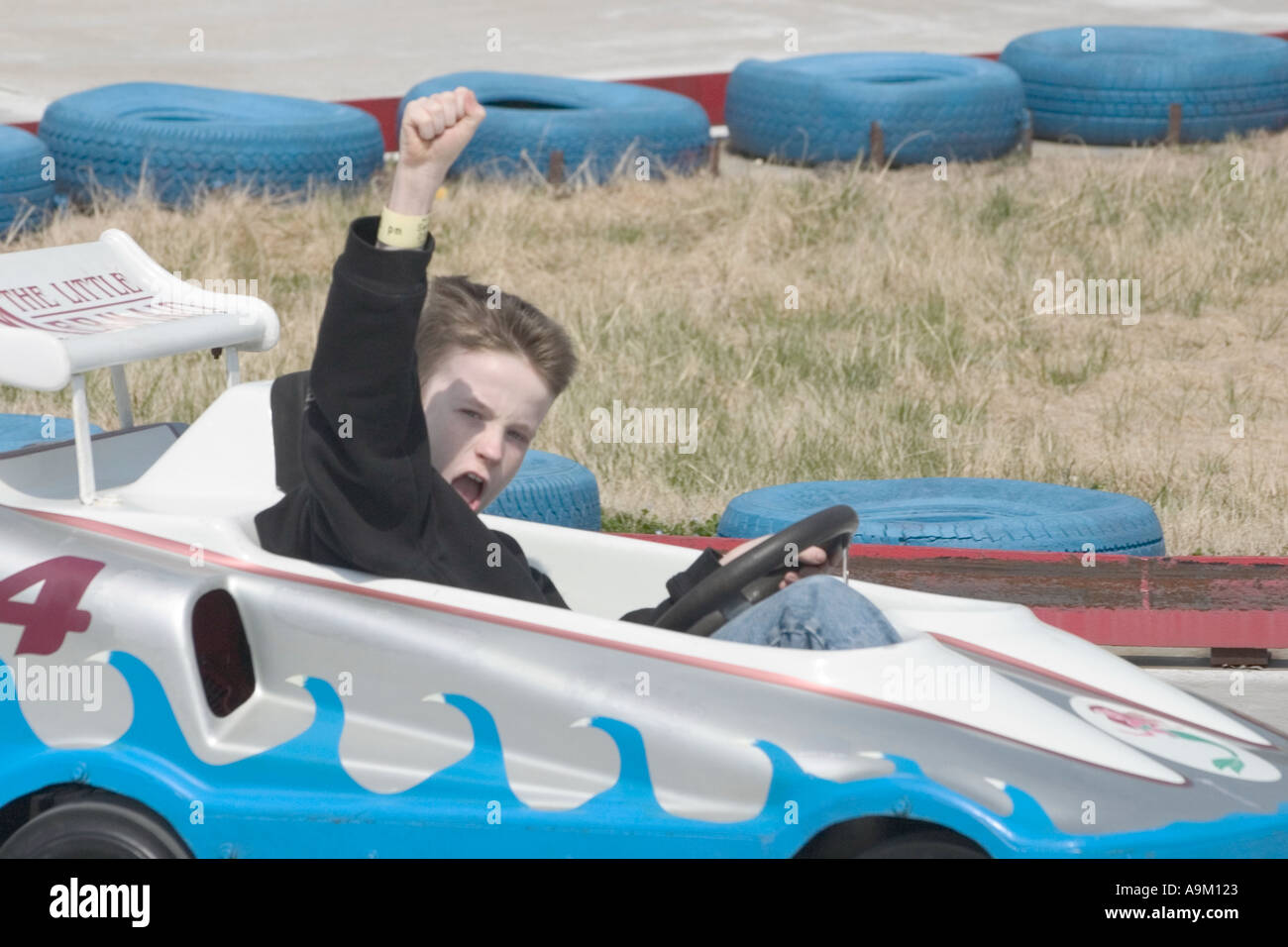 Children riding go karts hi-res stock photography and images - Alamy