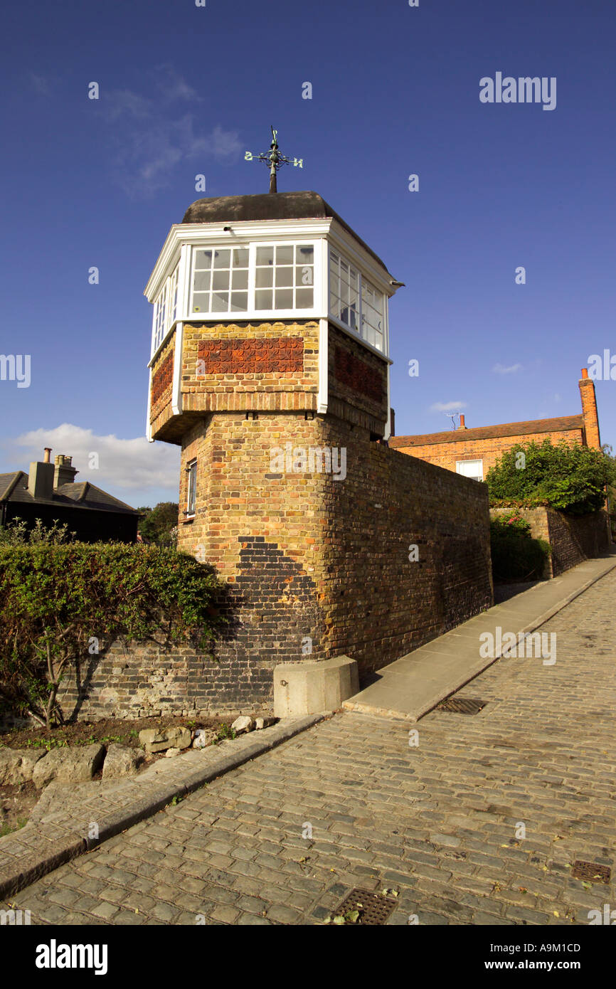 Lookout tower at Upper Upnor Rochester Kent Thames Gateway England ...