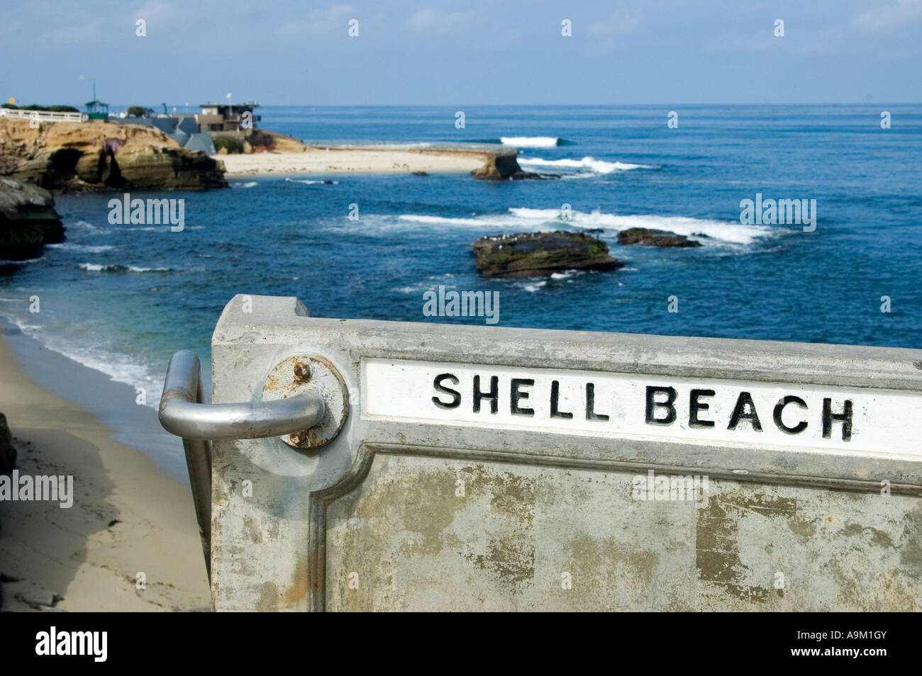 shell beach signage at La Jolla Cove, California Stock Photo - Alamy