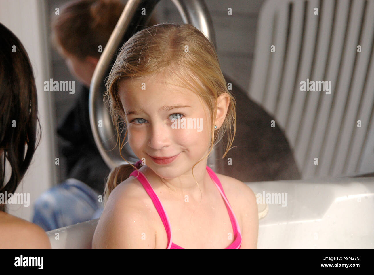 Portrait girl in hot tub hi-res stock photography and images - Alamy