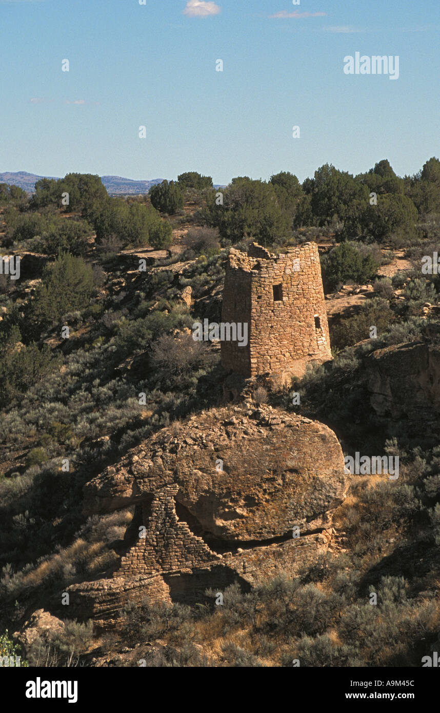Twin Towers Eroded Bolder House at Hovenweep National Monument Stock ...