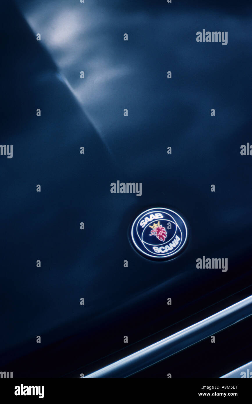 Saab car badge. Swedish car manufacturer 1949 to date. Saab car auto ...