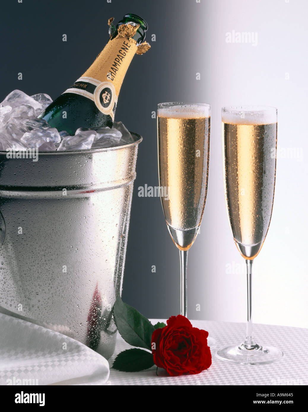 Bottle french champagne on ice hi-res stock photography and images - Alamy