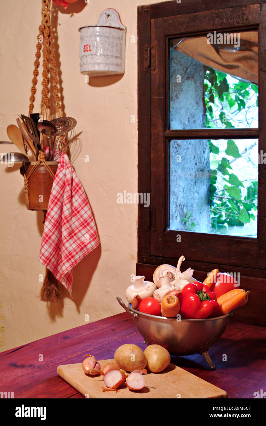 cooking in a country kitchen in France Stock Photo - Alamy