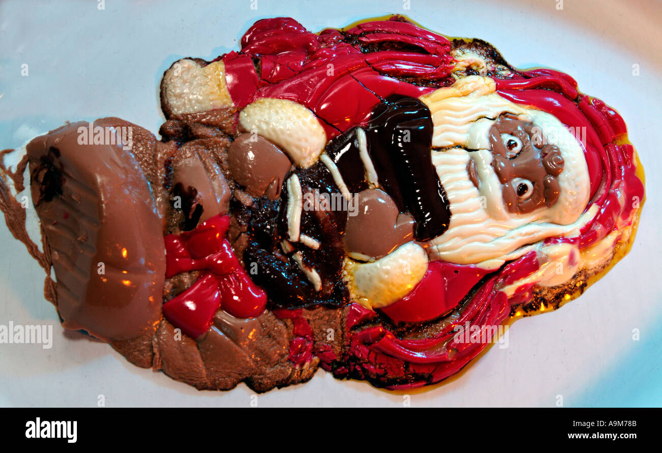melted Santa Claus made of chocolate Stock Photo - Alamy