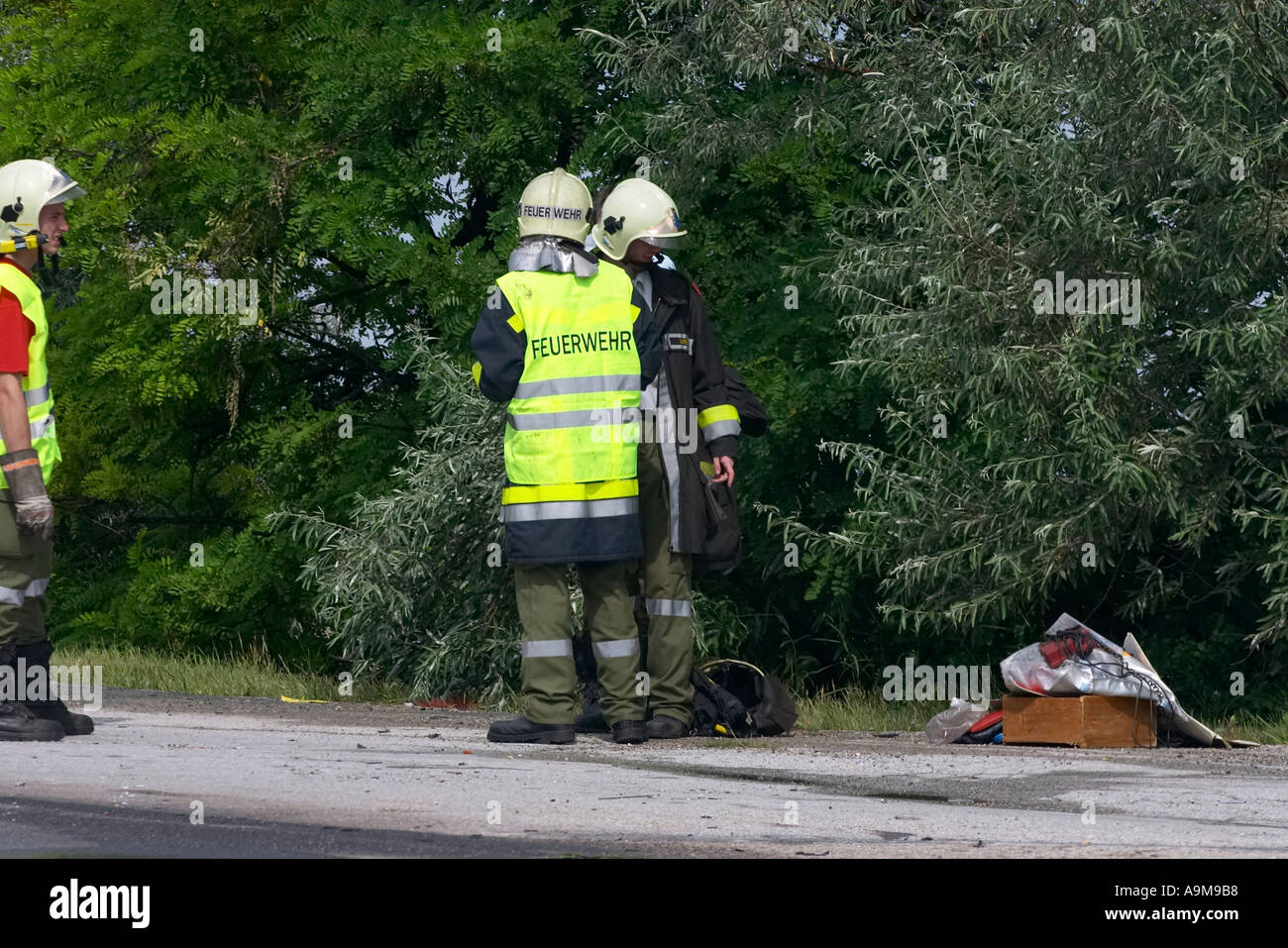 fire brigade on highway Stock Photo - Alamy
