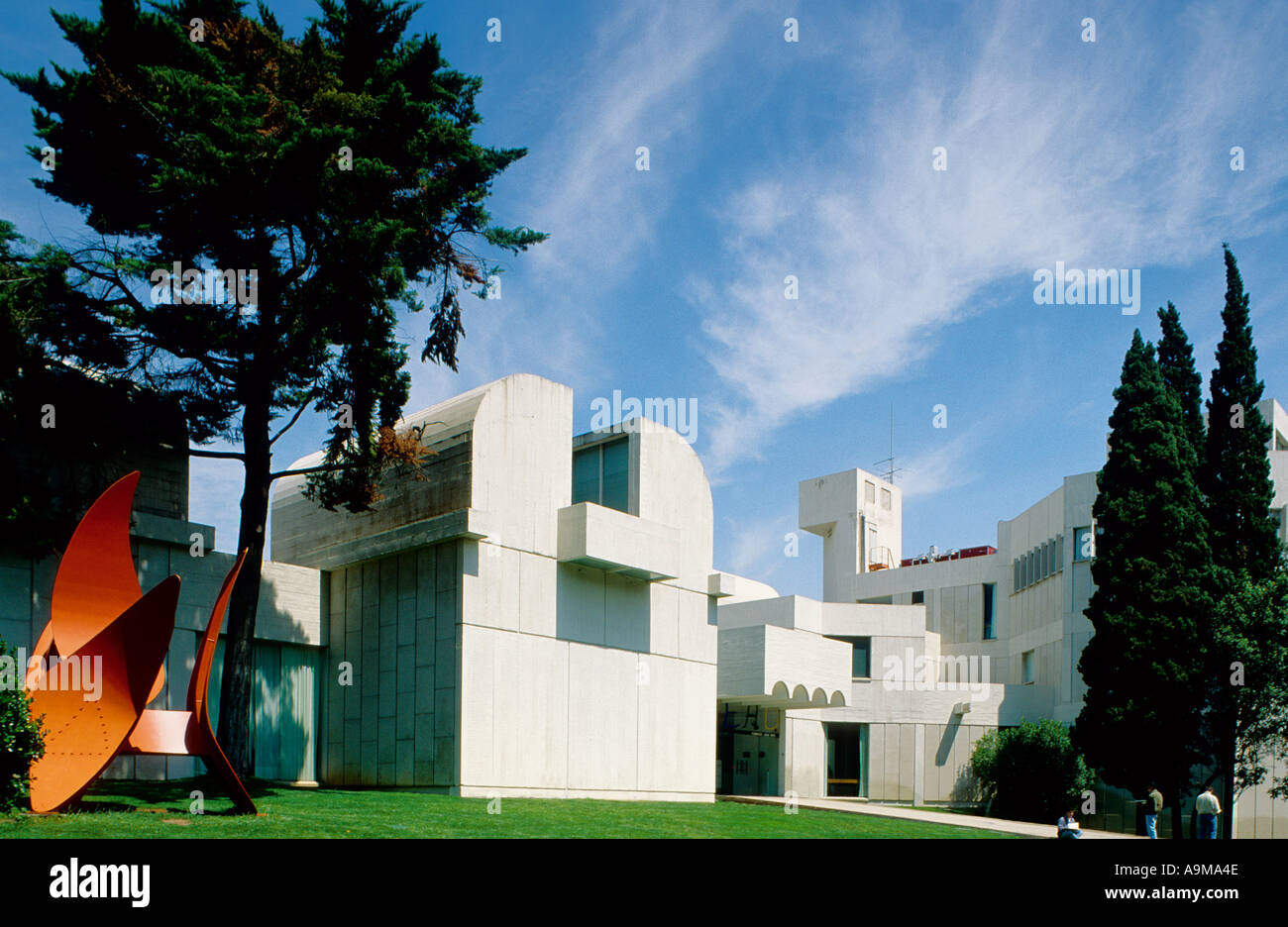 cubic modern architectural style museum Foundation Joan Miro Barcelona ...