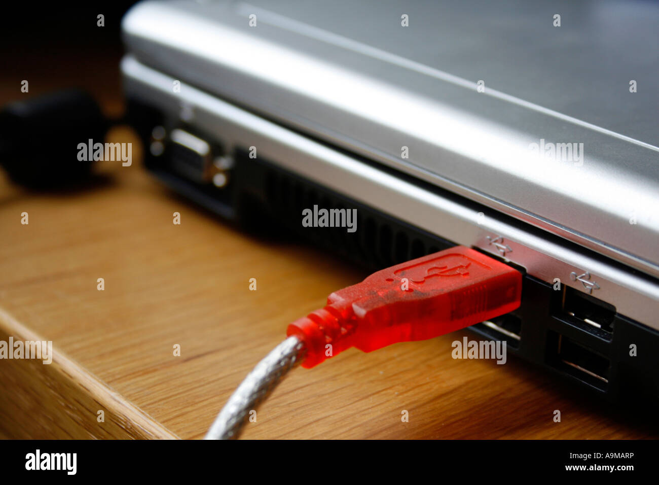 USB port on a laptop Stock Photo - Alamy