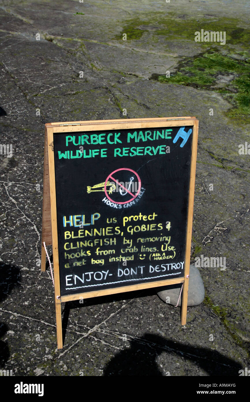 Sign to protect marine life Stock Photo - Alamy