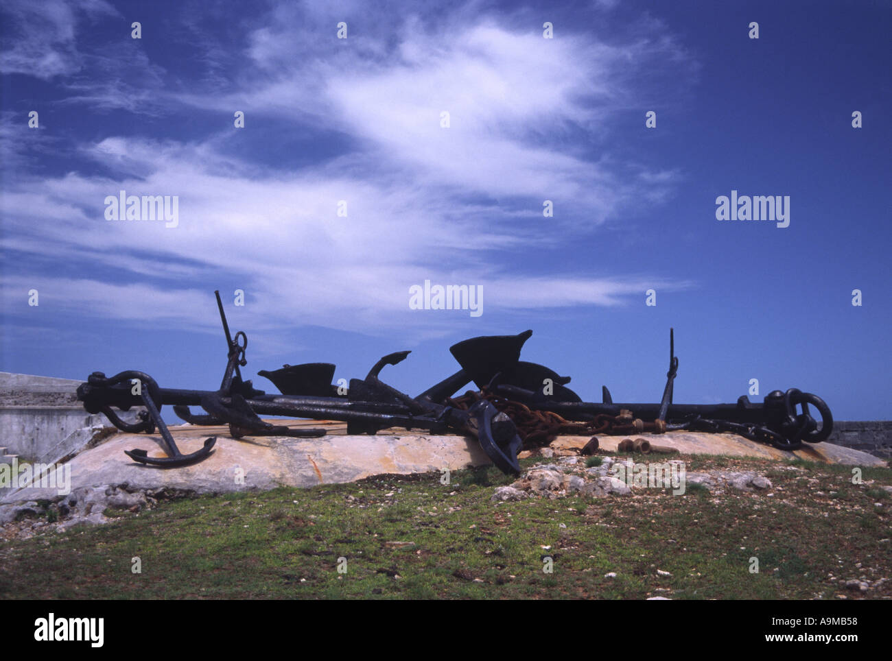 Anchors at the Royal Naval Dockyard Bermuda Stock Photo - Alamy