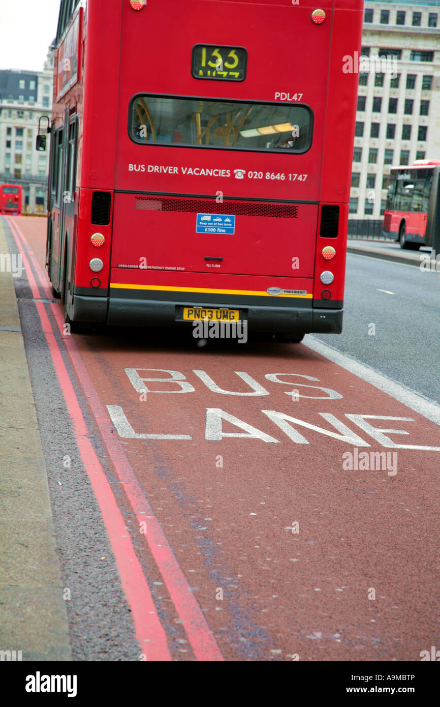 London bus lane hi-res stock photography and images - Alamy