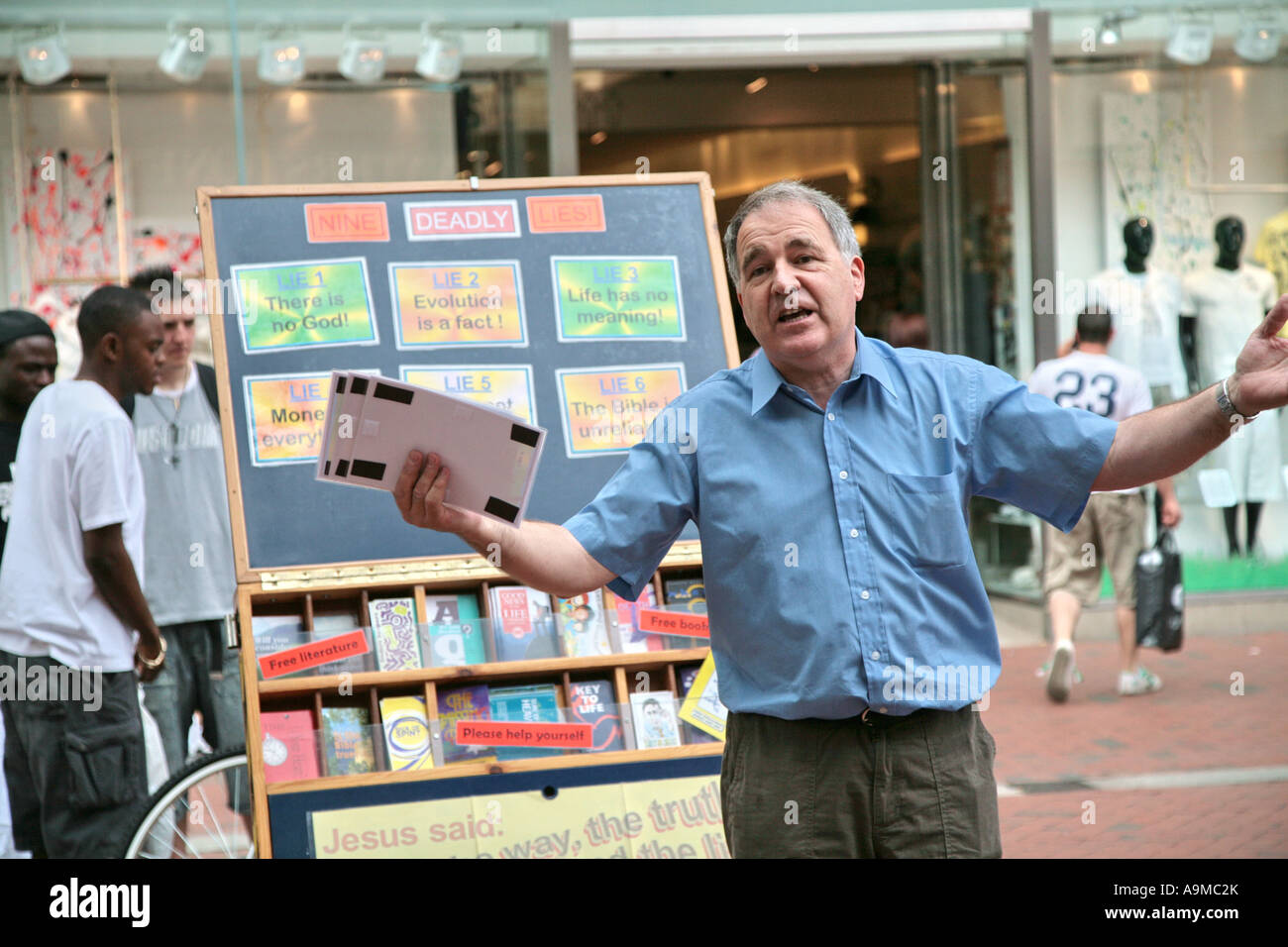 religious preacher in shopping centre Stock Photo - Alamy