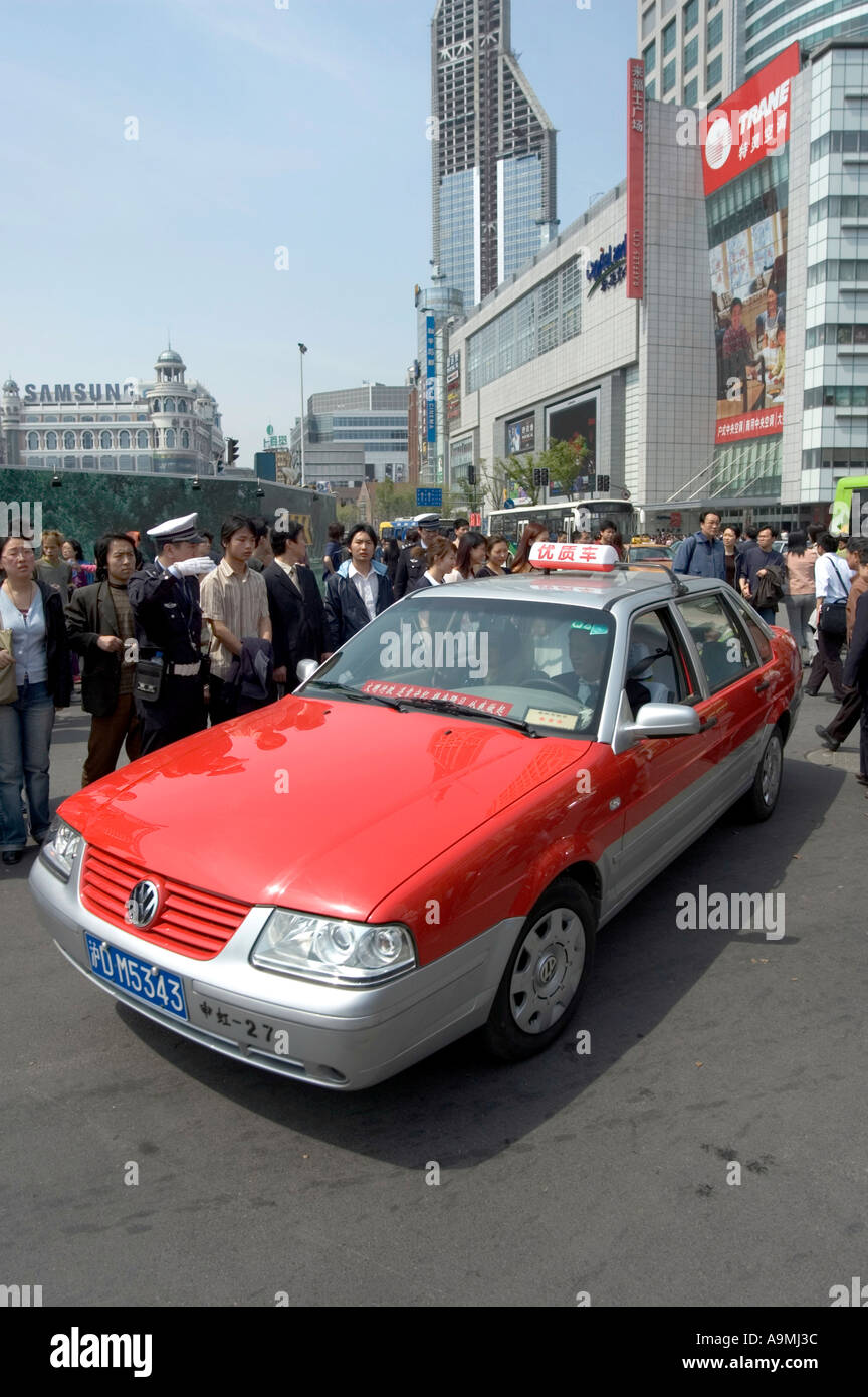 RED TAXI CAB SHANGHAI CHINA Stock Photo - Alamy