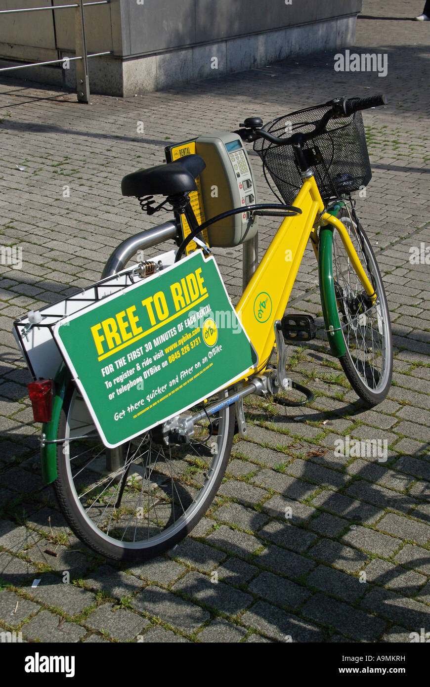 Close up of rent a bike scheme docking station before Boris Bikes hire ...