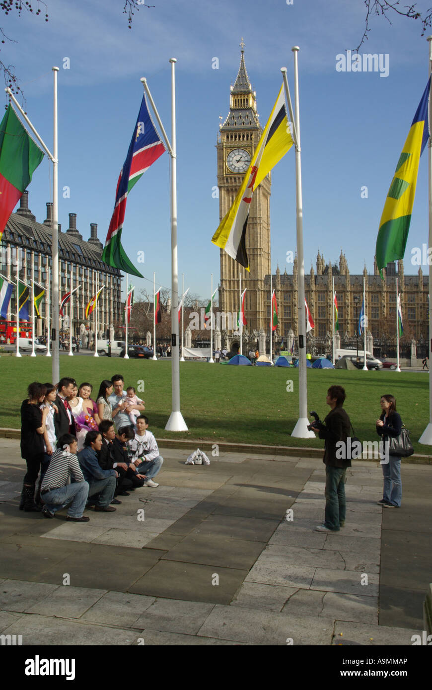 Parliament Square springtime view of British Commonwealth countries ...