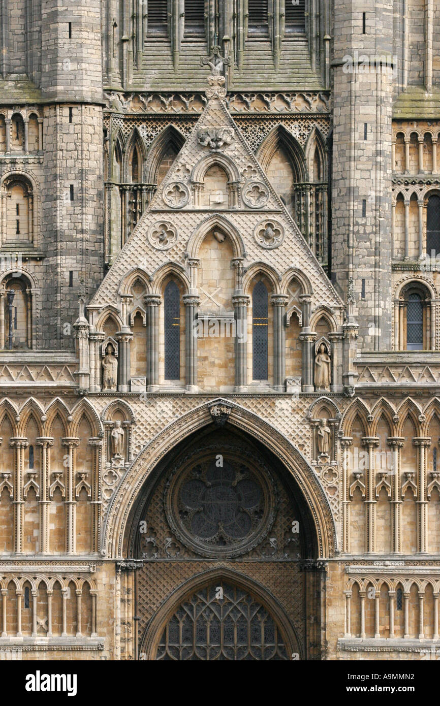 Detail of West front of Lincoln Cathedral from the castle wall Stock ...