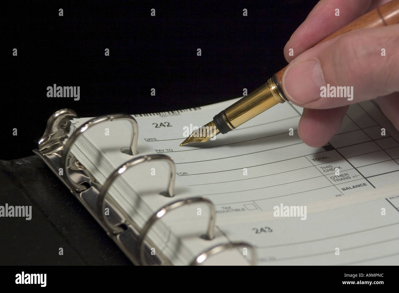 Fountain Pen Nib and Check Stub Stock Photo - Alamy