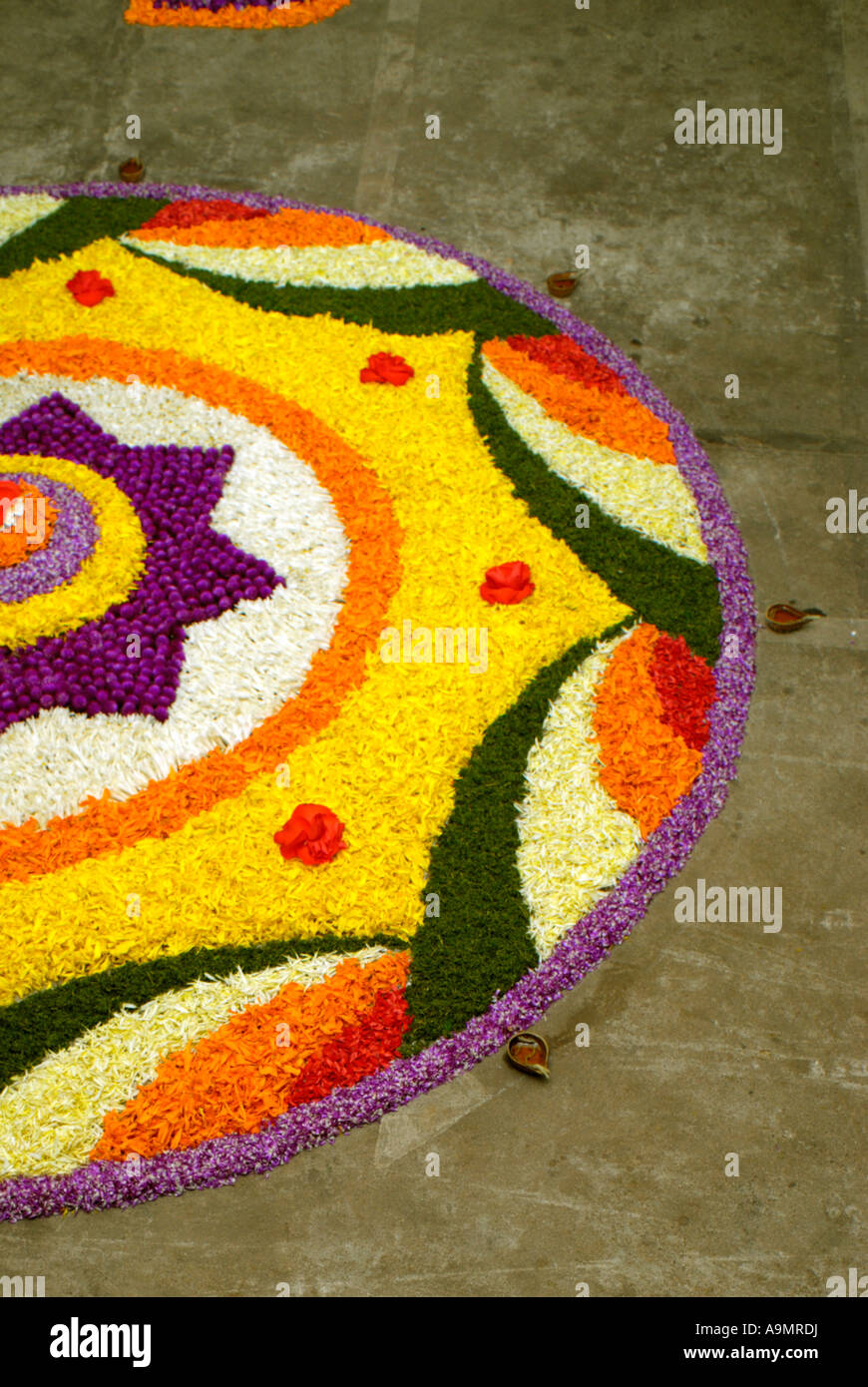 FLORAL DECORATIONS DURING ONAM IN KERALA Stock Photo - Alamy