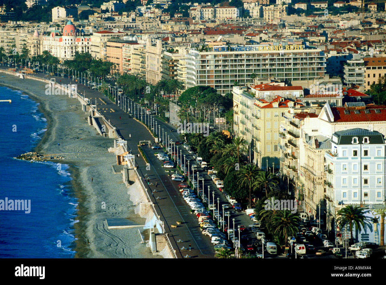 OVERVIEW PROMENADE DES ANGLAIS NICE FRANCE Stock Photo - Alamy