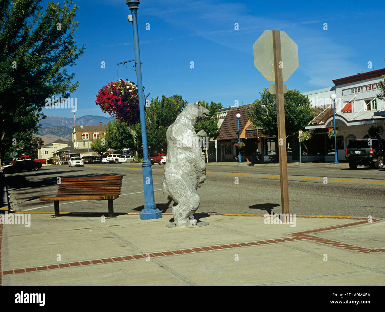 CHELAN WASHINGTON STATE USA August View down the main street of this ...