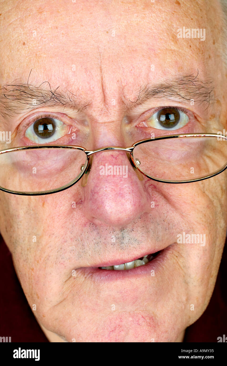 Closeup white man peering over hi-res stock photography and images - Alamy