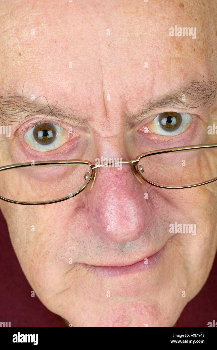 Closeup white man peering over hi-res stock photography and images - Alamy