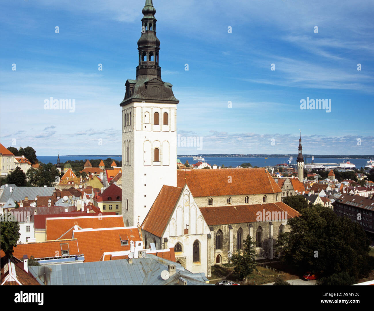 TALLINN ESTONIA EUROPE September View across to St Nicholas Church from ...