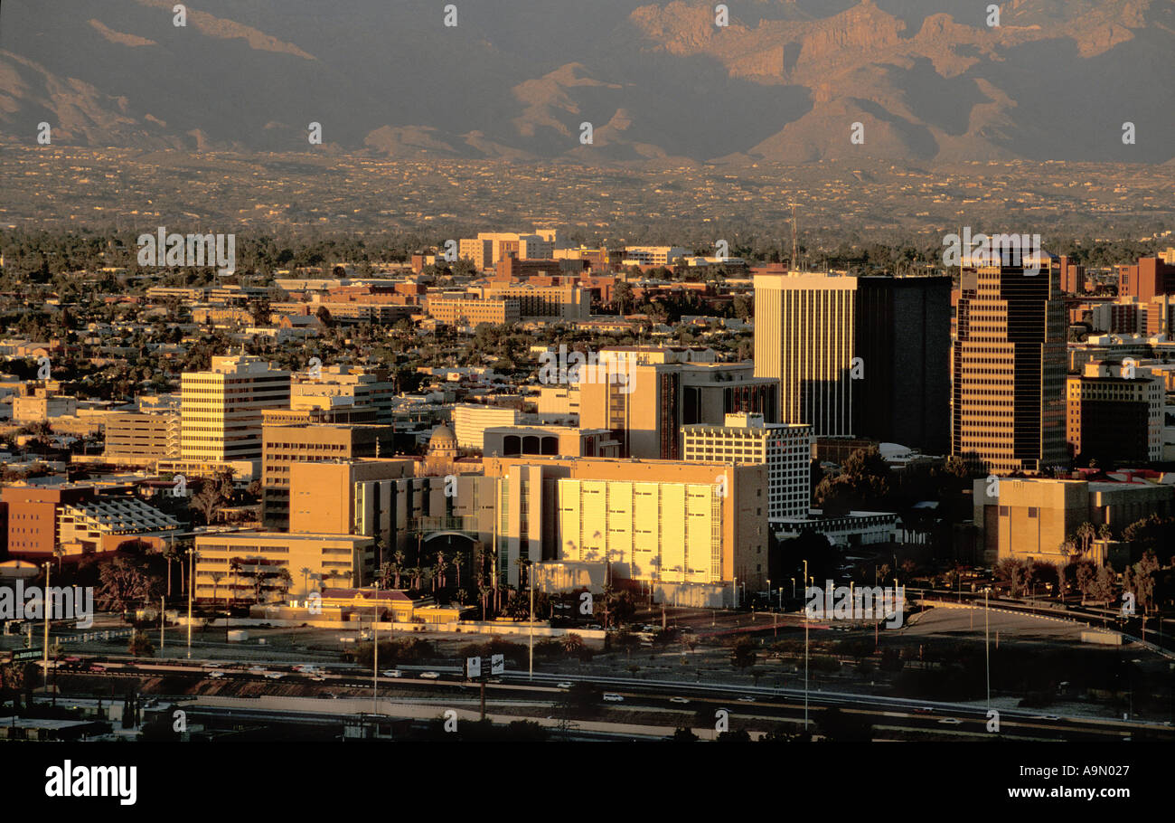 Downtown Tucson at sunset Stock Photo - Alamy