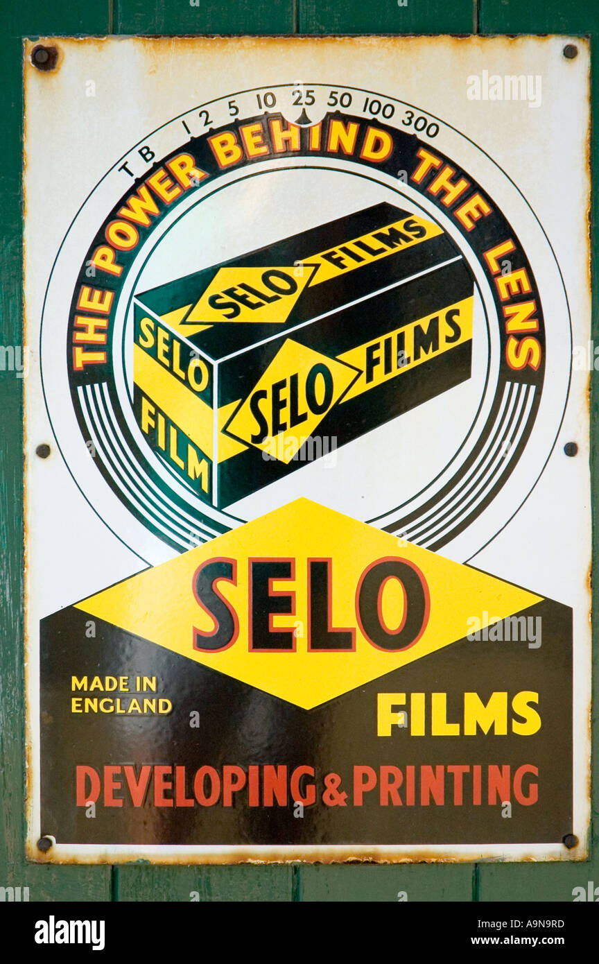 Advertising sign for Ilford Selo photographic film, at the Crich ...