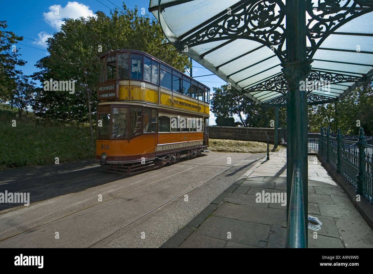1900 Glasgow Corporation tram, at the Crich Tramway Village, near ...