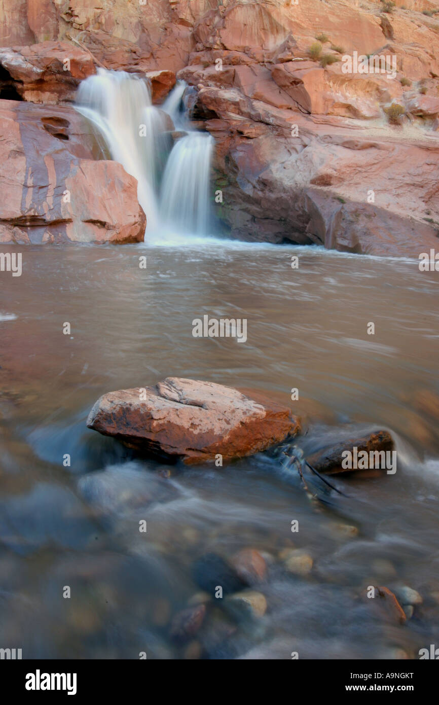 fremont river waterfall, capitol reef national park, utah Stock Photo ...