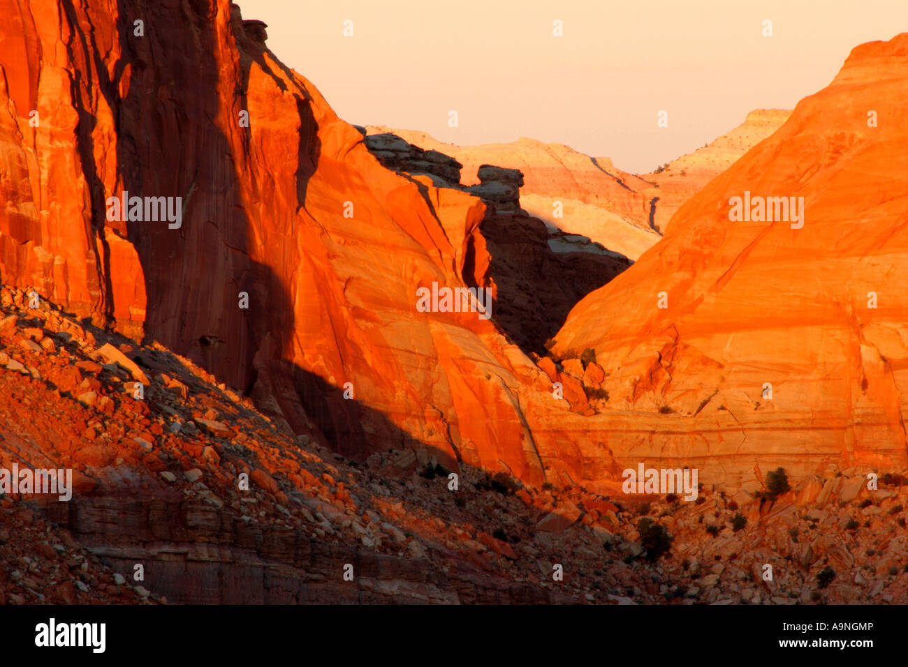 sunset from panorama point, capitol reef national park, utah Stock ...