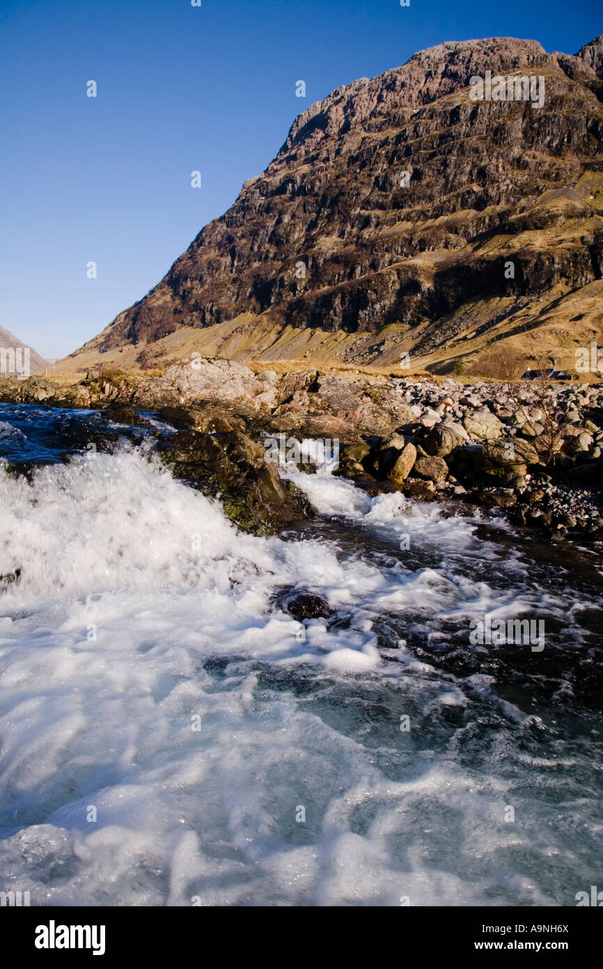 The river Coe and Bidean nam Bian Glen Coe, Lochaber, Scotland Stock ...