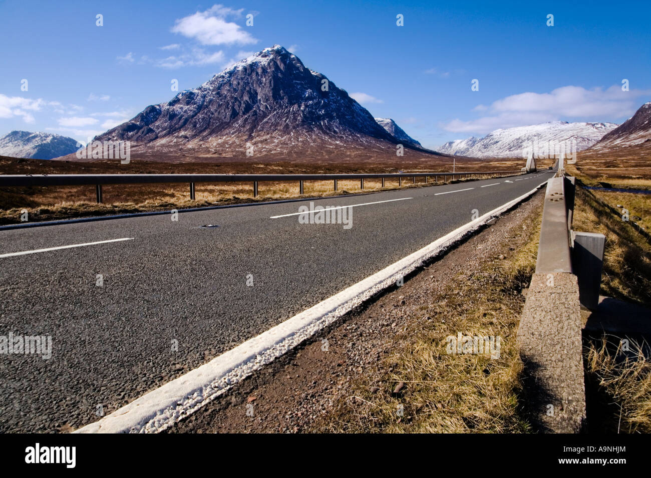 Buachaille Etive Mor and the A82 road through Glen Coe, Lochaber ...