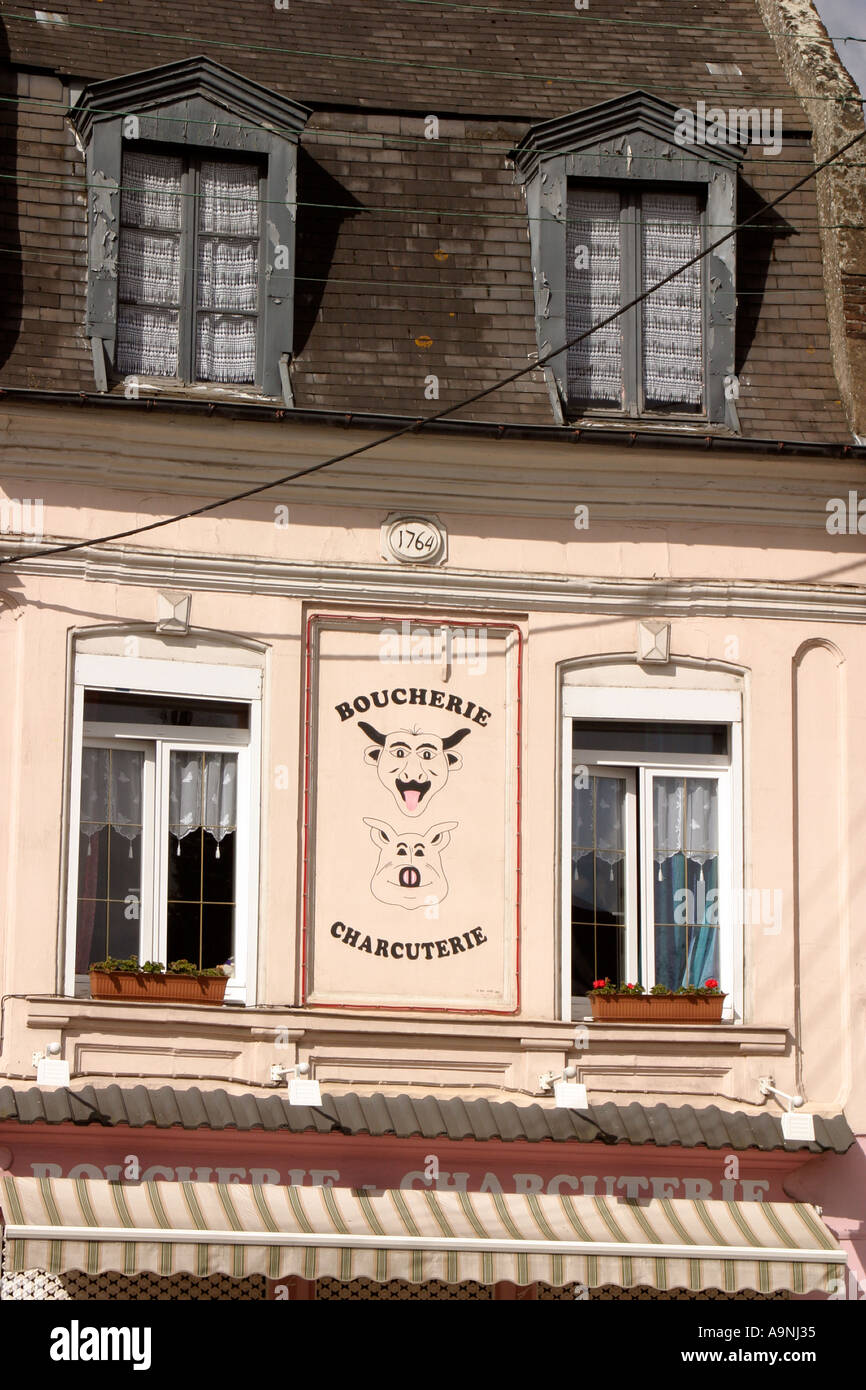 Facade of boucherie Frevent Stock Photo - Alamy