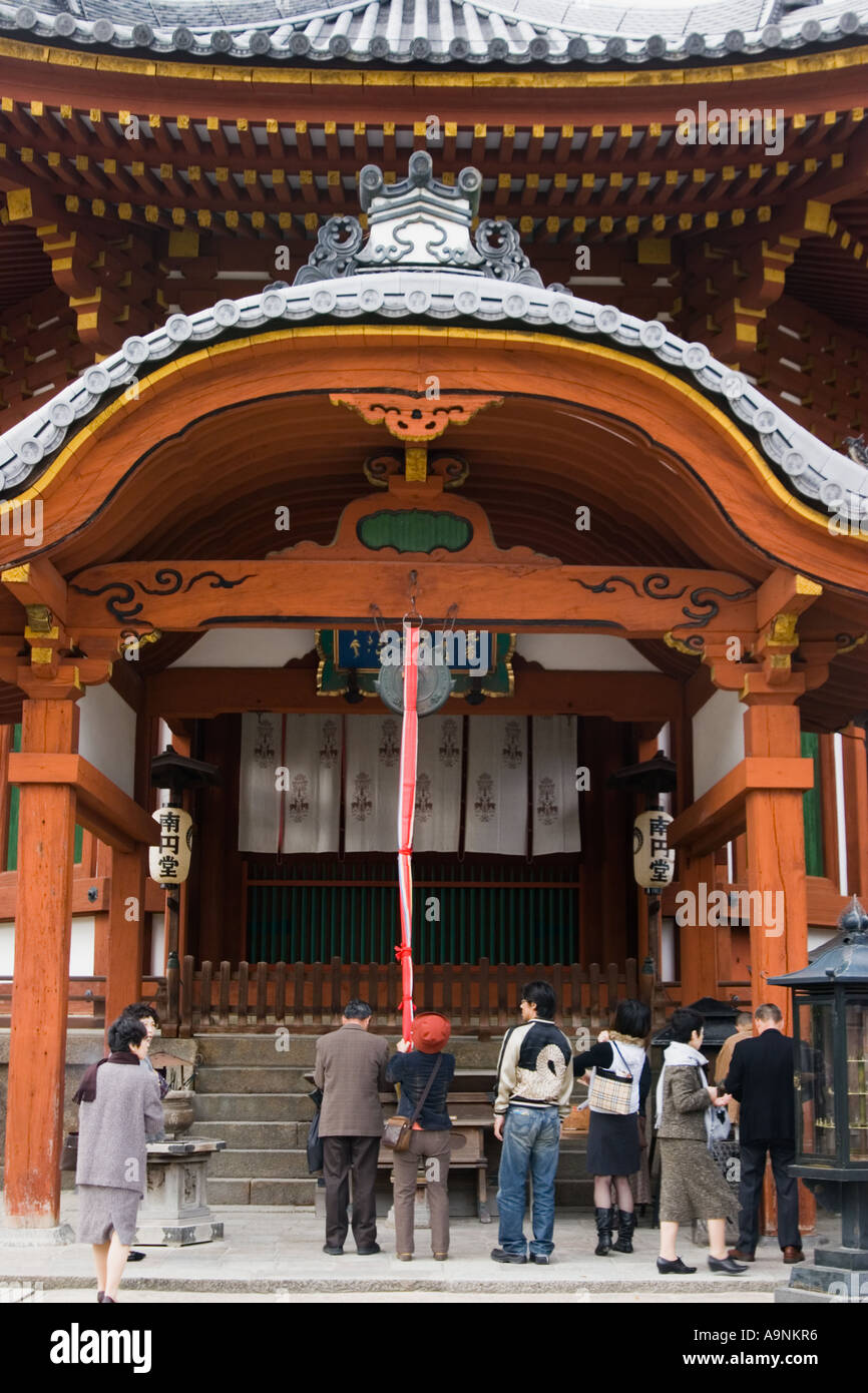 Visitors at Nanen do South Octagonal Hall at Kofukuji Temple Nara Park ...